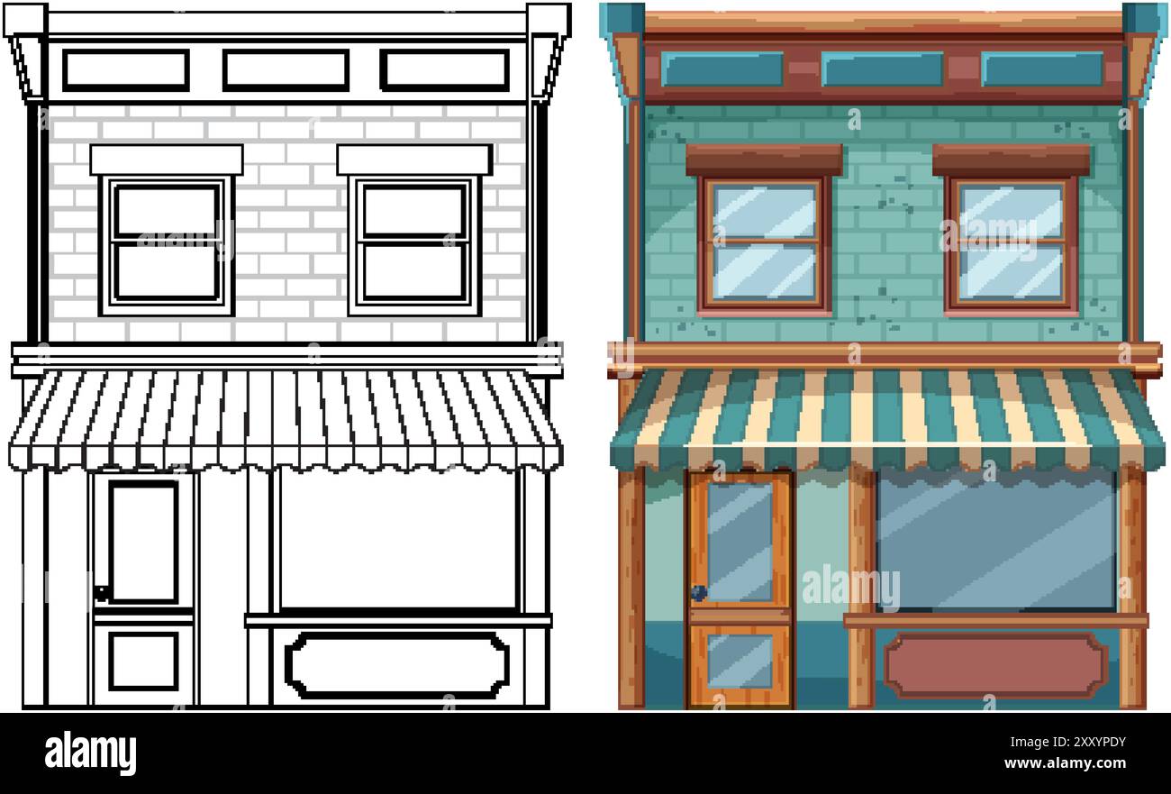 Street side storefront Stock Vector Images - Alamy