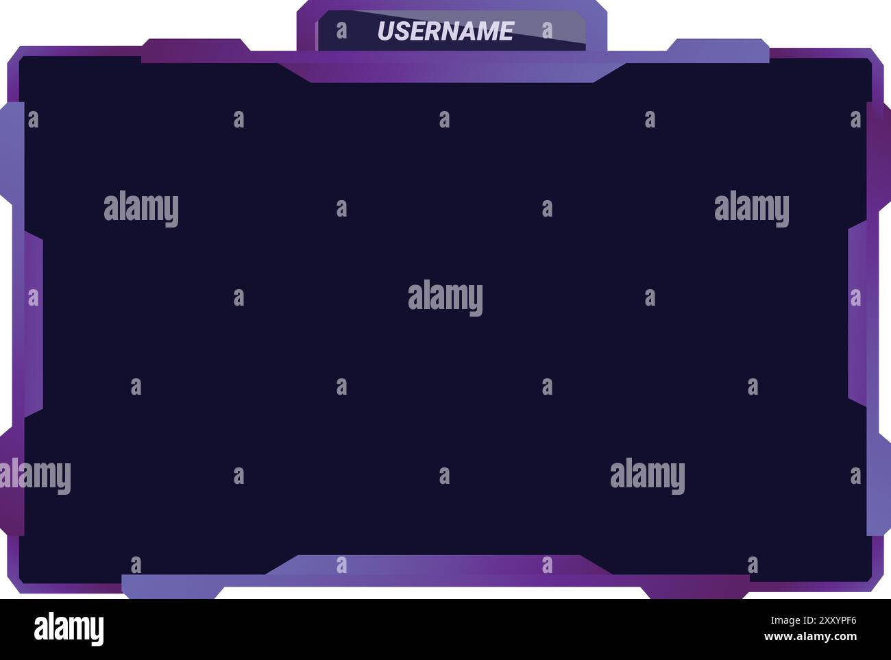 Futuristic gaming overlay facecam border with a dark center is showing ...