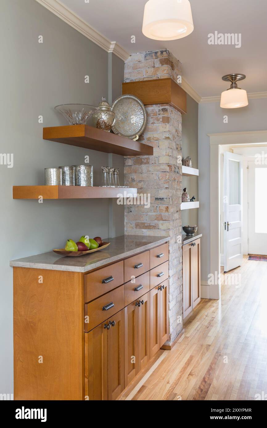 Brick Chimney In Kitchen