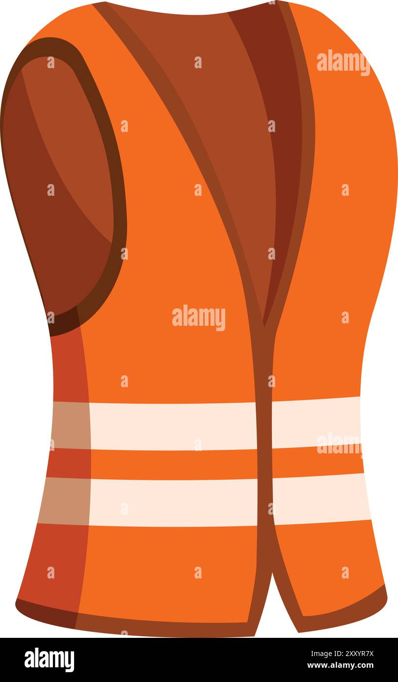 Orange safety vest with reflective stripes ensuring worker visibility ...