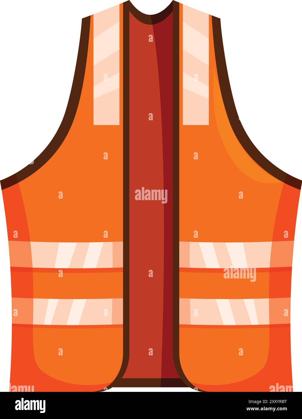 Bright orange safety vest with reflective stripes, designed for ...
