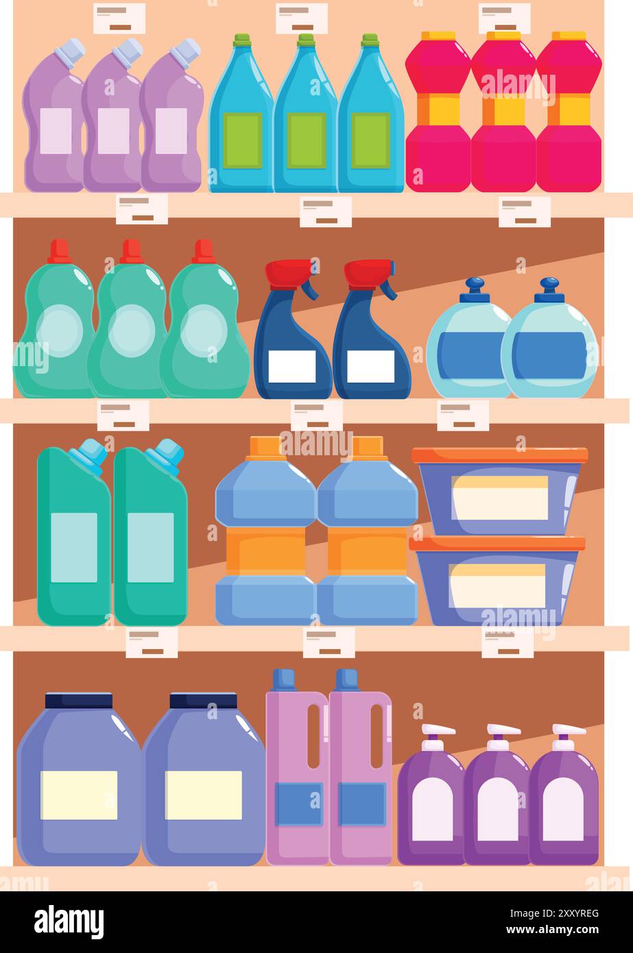 Supermarket aisle is fully stocked and waiting for customers to ...