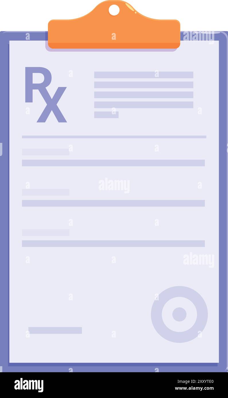 Medical prescription form showing drug posology, presenting important ...