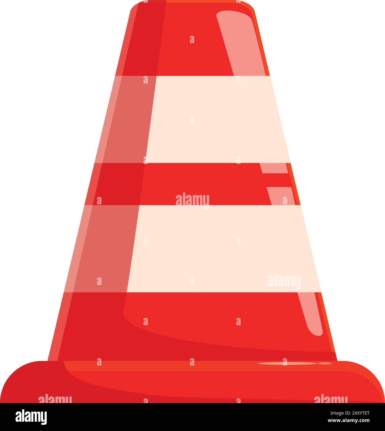 Red and white striped traffic cone standing up, signaling caution for ...