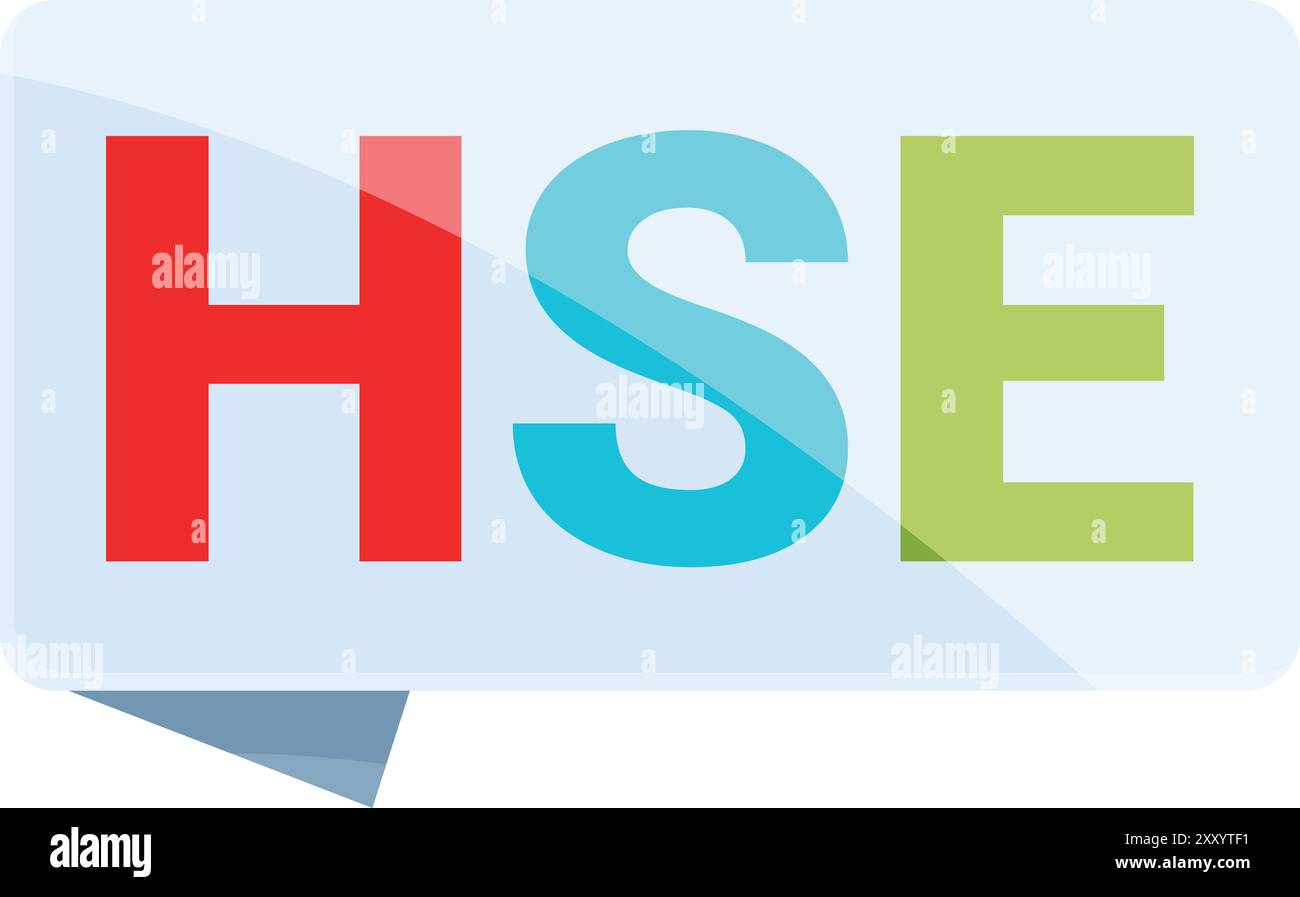 Colorful hse health and safety environment acronym on a speech bubble ...