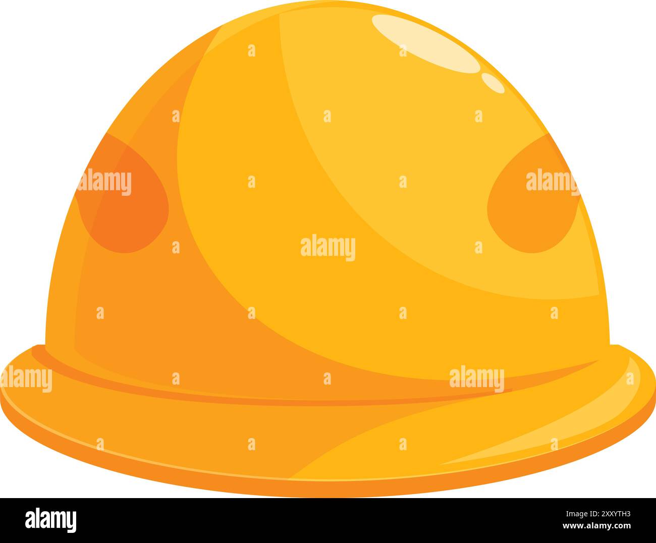 Shiny yellow construction hard hat protecting a worker's head from ...