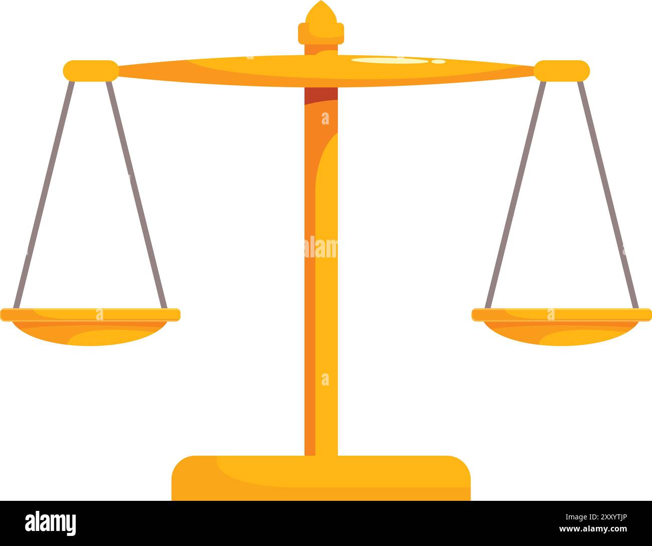 Golden balance scale standing in perfect equilibrium, representing ...