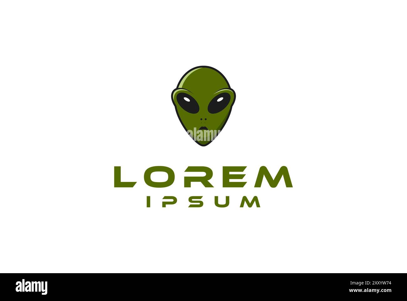 Simple Minimalist Alien Head Logo Design Vector Stock Vector Image ...