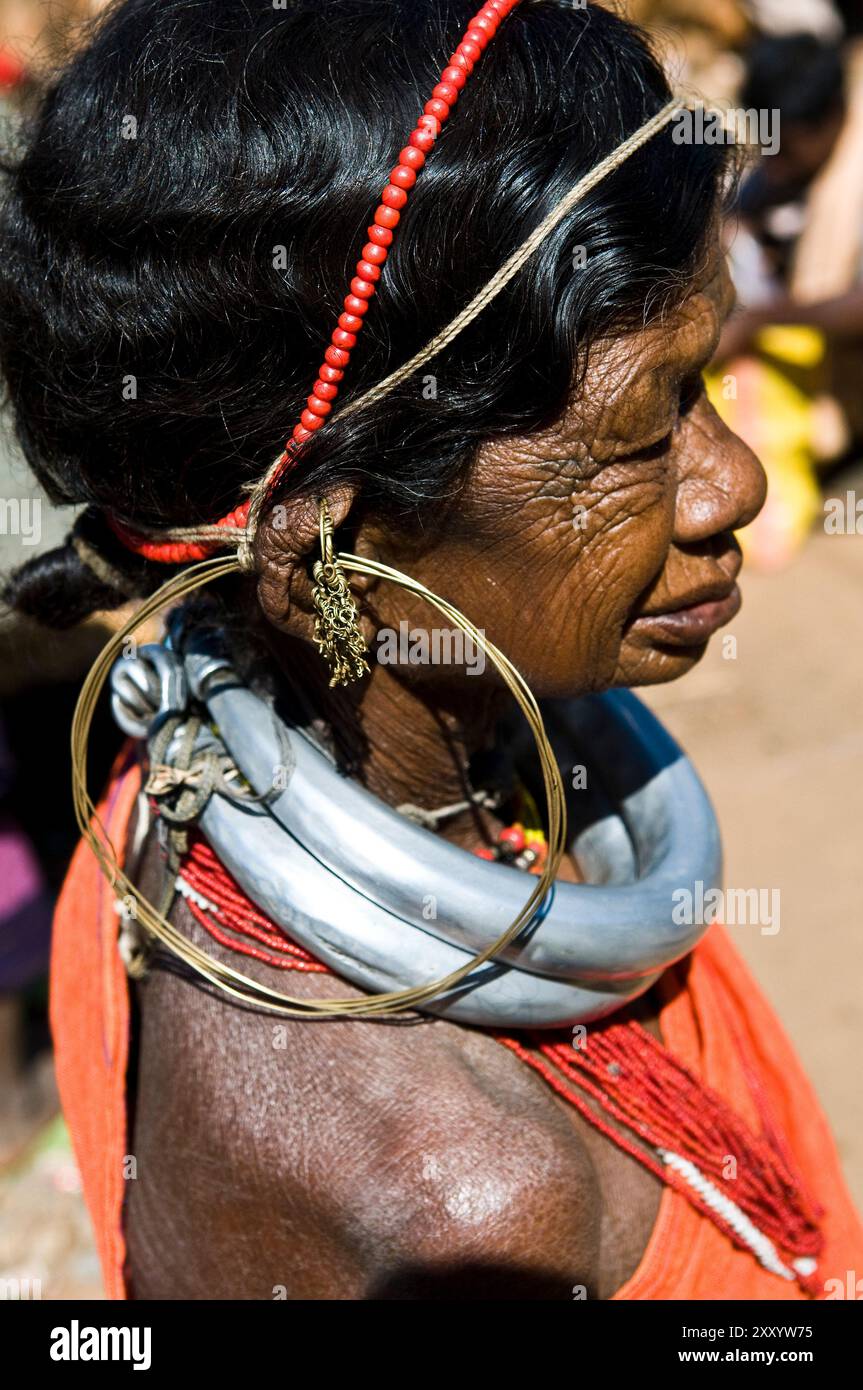 Portrait of a colorful Gadaba woman taken in the southern part of the ...
