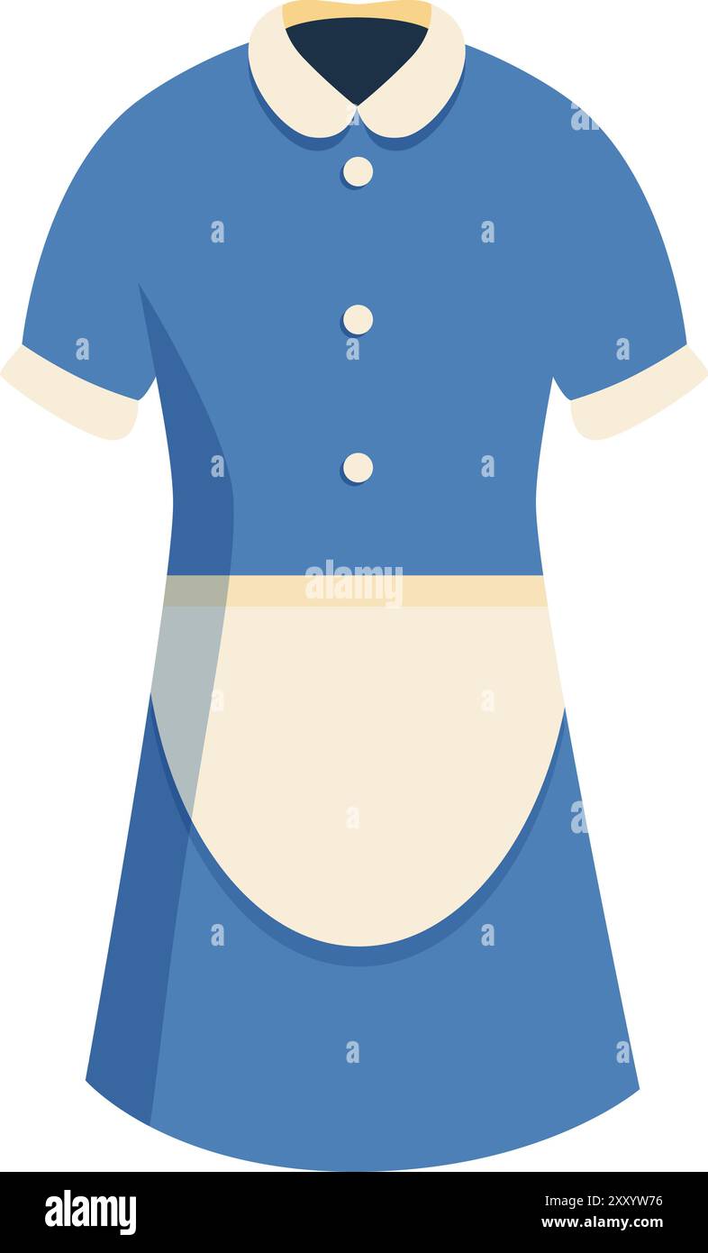 Blue maid uniform with white apron, perfect for representing cleaning ...