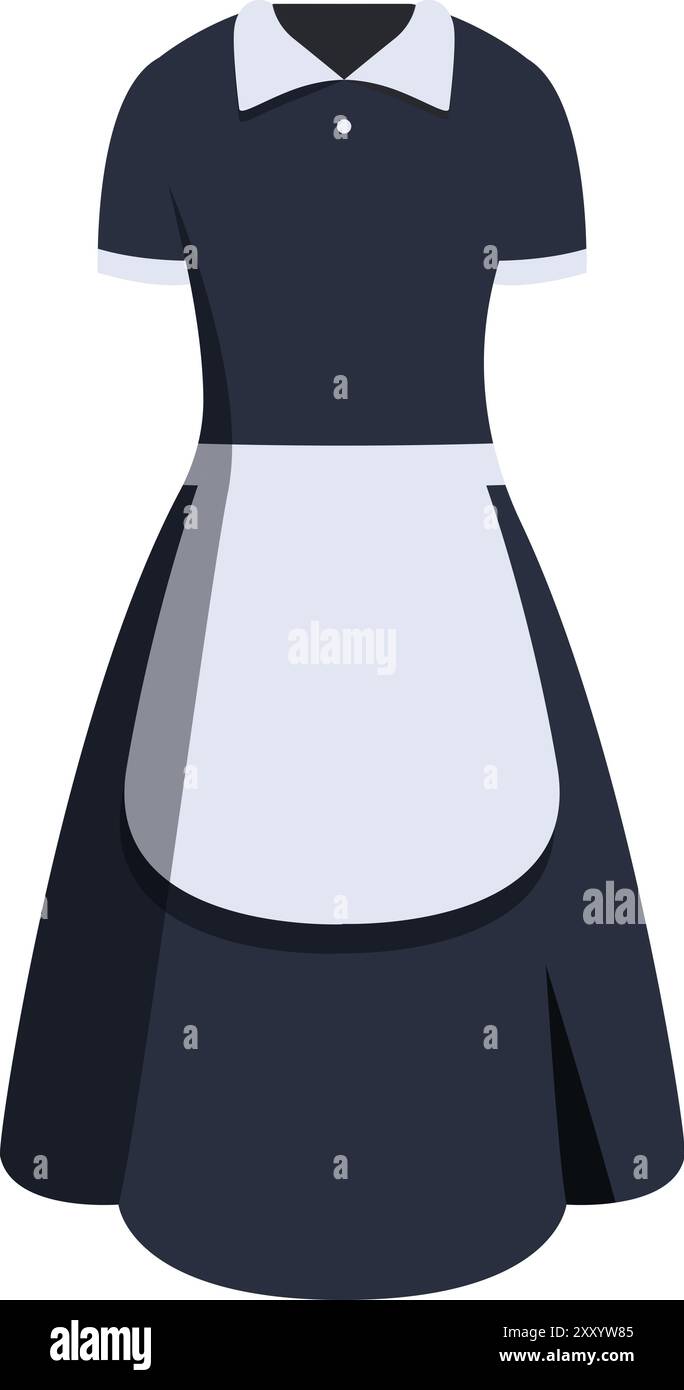 Classic maid uniform with white apron representing housekeeping ...