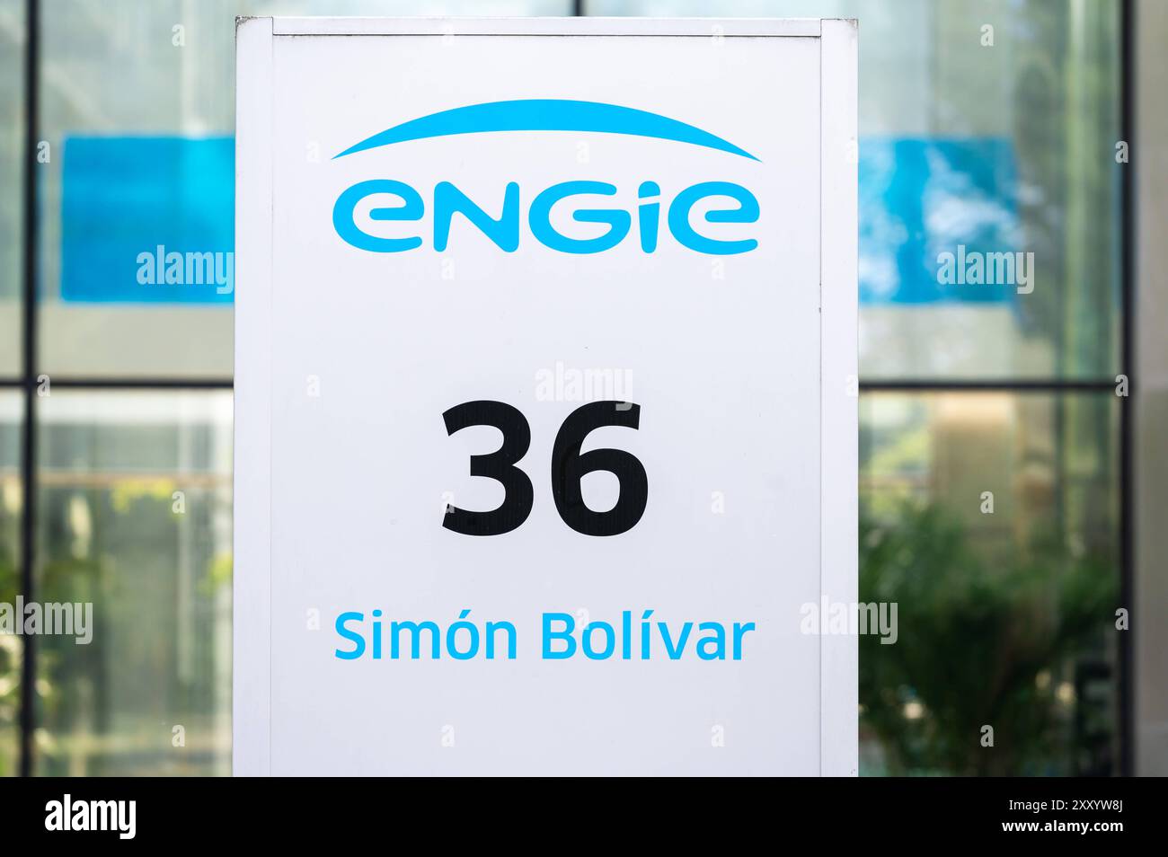 Brussels North district, Belgium, July 25, 2024 - Sign of the Engie and ...