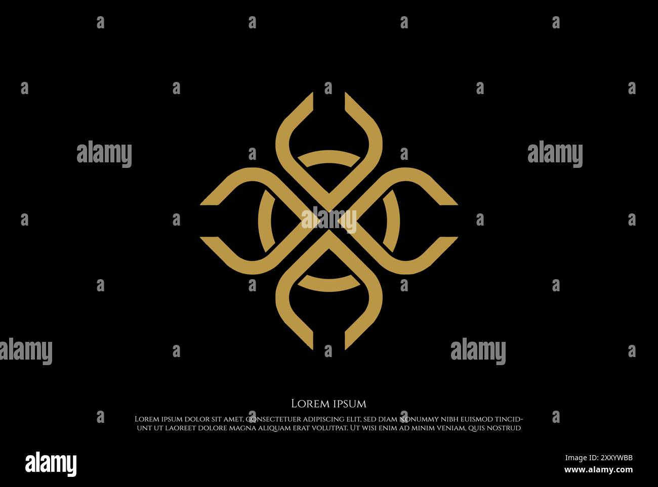 Simple Geometric Flower Monogram Logo Design Vector Stock Vector Image ...