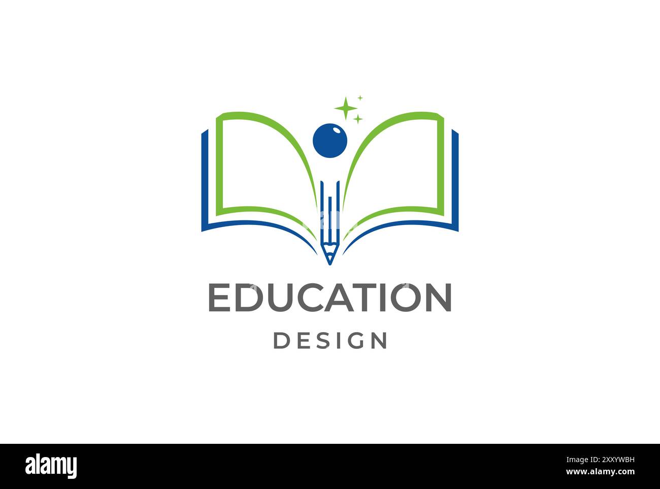 Simple Minimalist Book and Pencil for Education School Collage ...