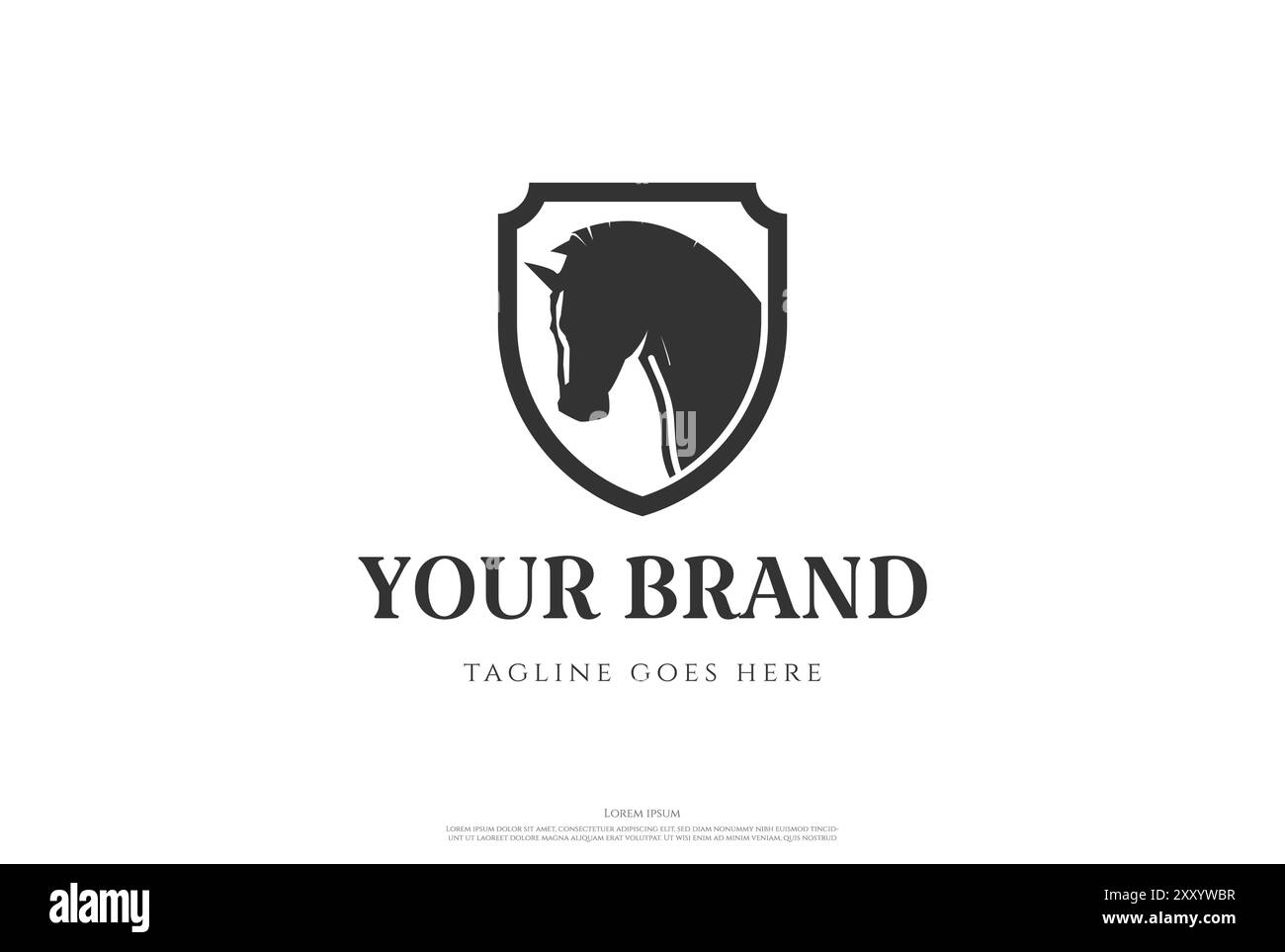 Vintage Retro Horse Stallion with Shield Logo Design Vector Stock ...