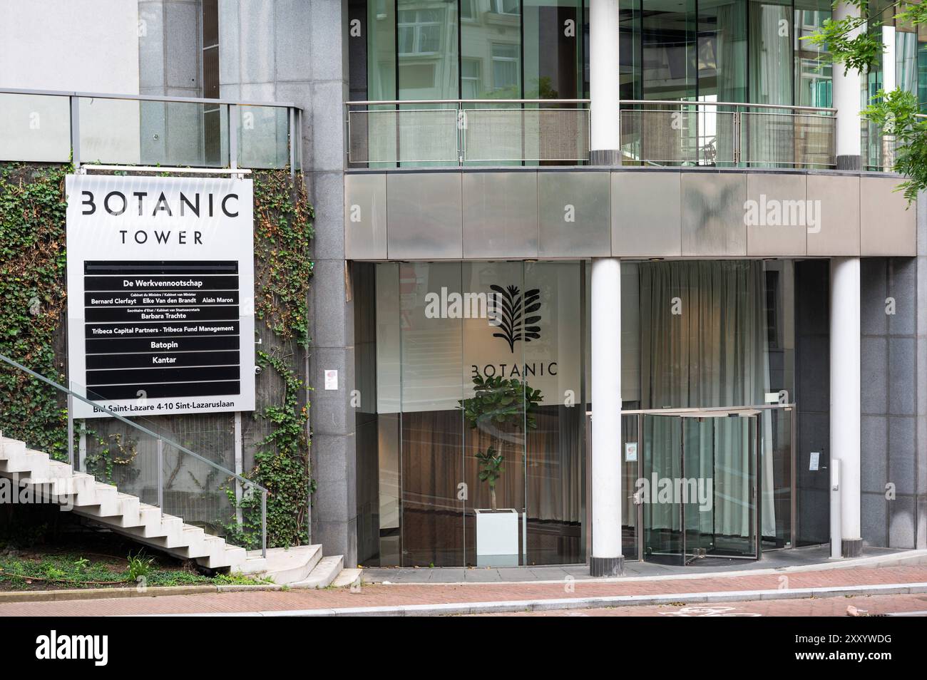 Saint Josse, Brussels, Belgium, July 25, 2024 - The Botanic tower, a governmental office ...
