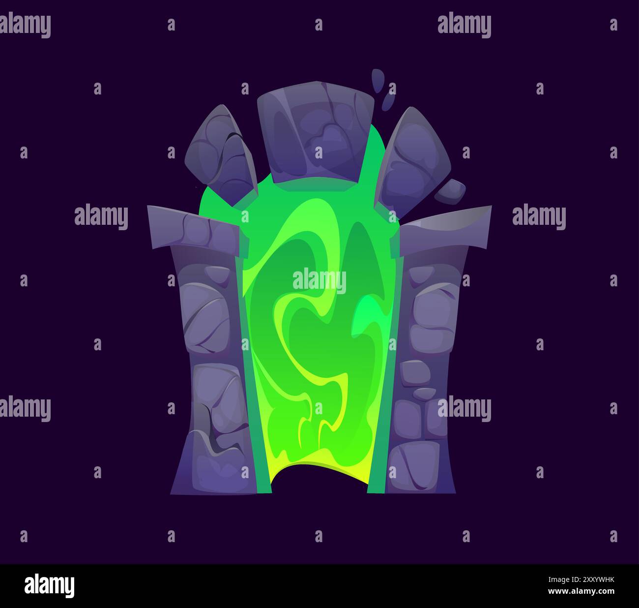 Magic portal door, fantasy stone arch game asset. Cartoon vector ...