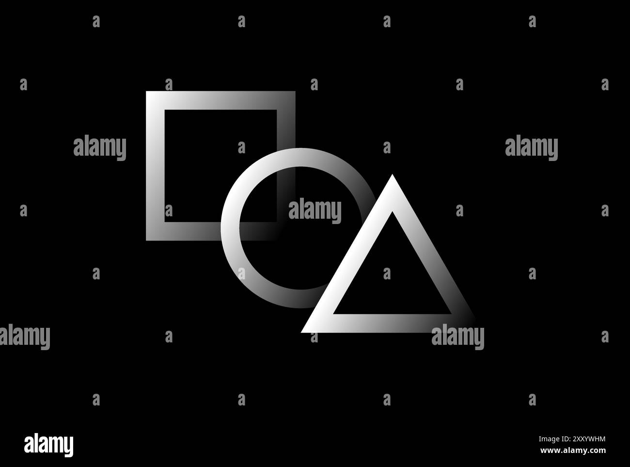 Simple Minimalist Square Circle Triangle for Head Symbol of Korean ...