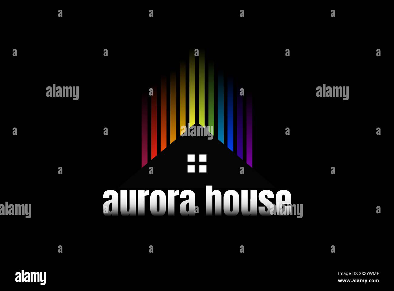 Colorful House with Rainbow Equalizer or Aurora for Music Real Estate ...