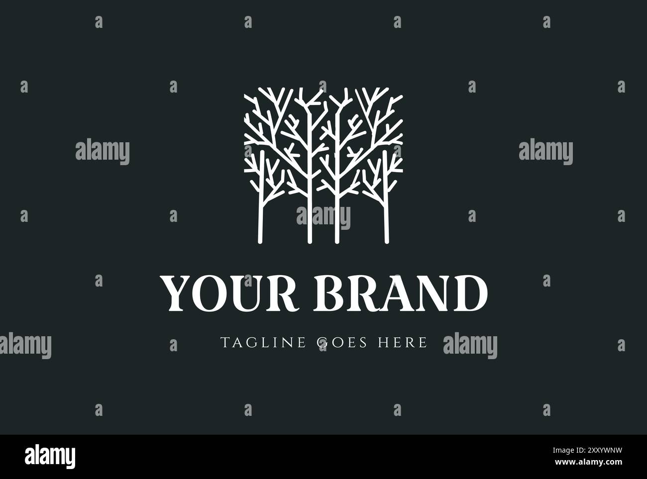 Simple Minimalist Geometric Plants Trees Forest for Garden Park ...