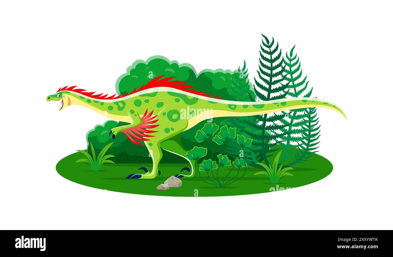 Raptor prehistoric dinosaur cartoon character. Isolated vector colorful ...