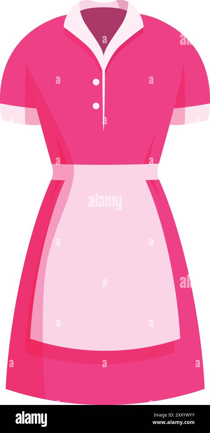 Pink maid uniform with white apron, representing domestic help and ...