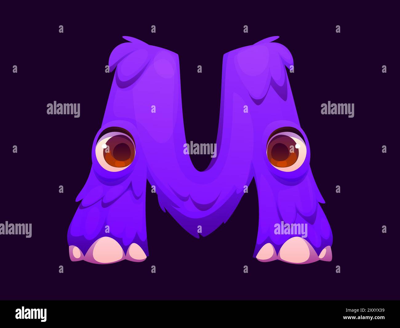 Letter M Halloween font, cartoon evil type, funny scary typeface ...