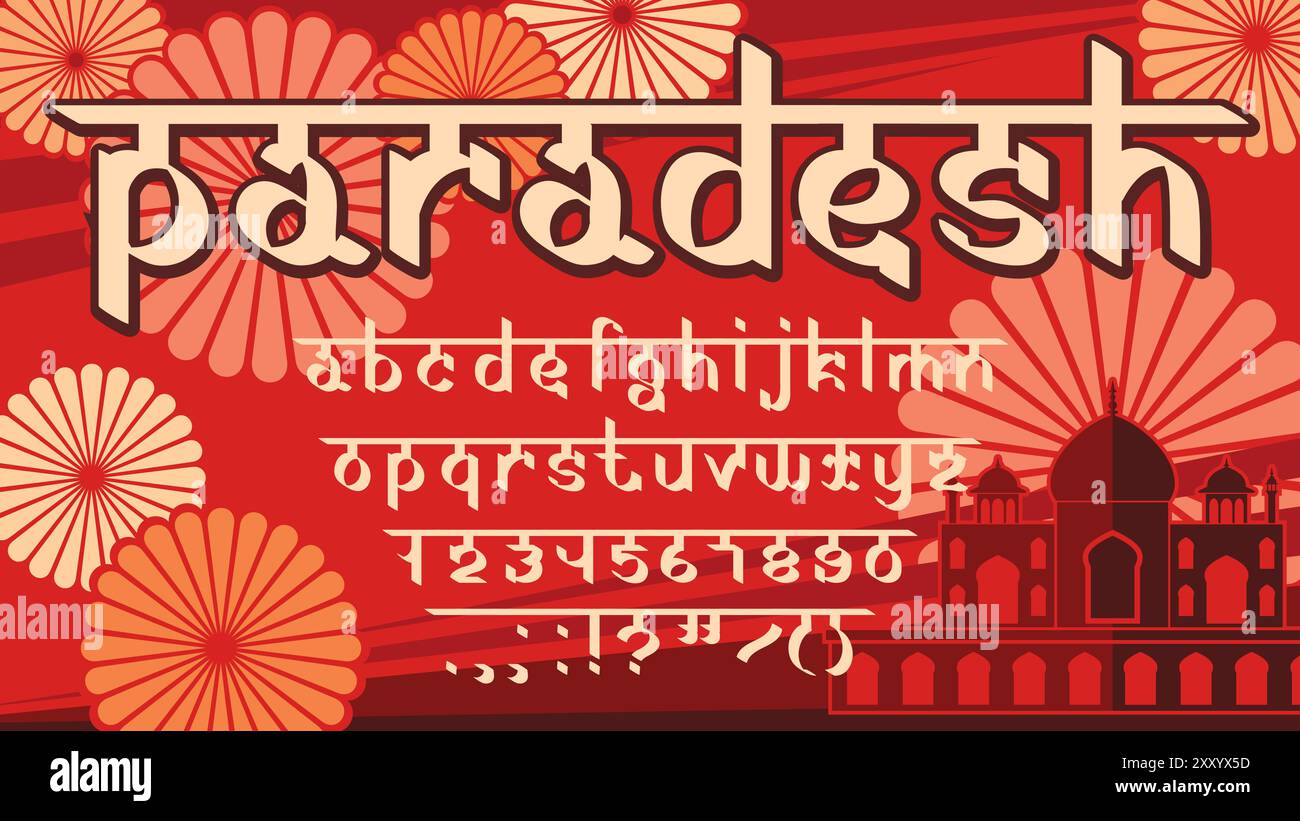 Indian font or ethnic Asian type in Hindi style, Devanagari inspired ... Indian font or ethnic Asian type in Hindi style, Devanagari inspired ...