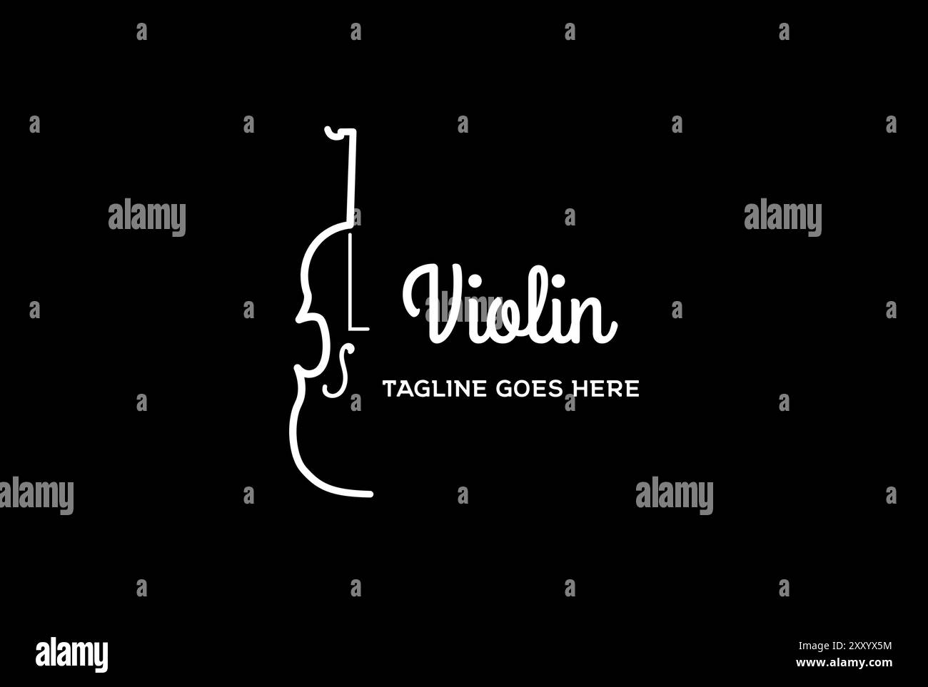 Simple Minimalist Violin Silhouette for Music Concert Show Logo Design ...