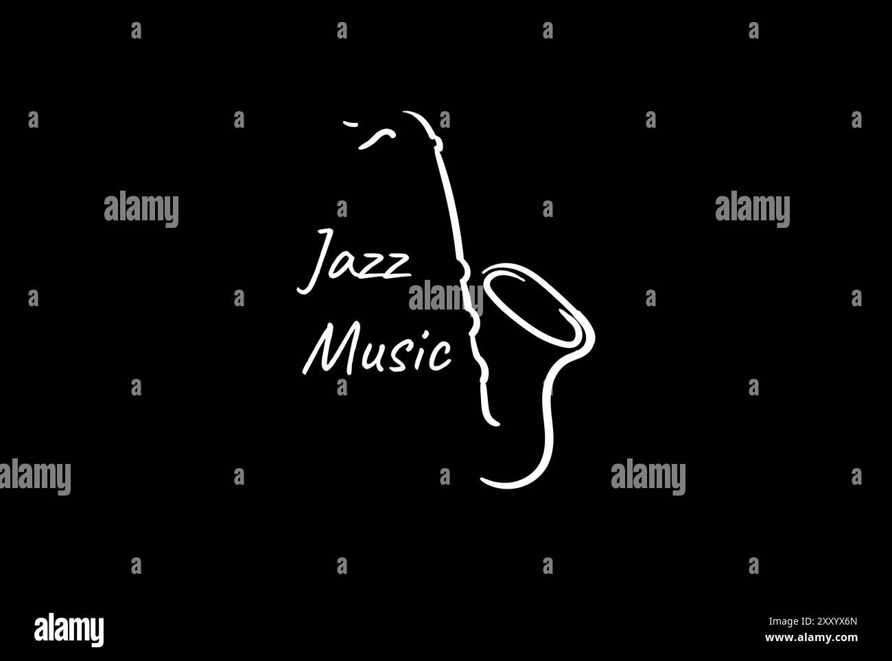 Simple Minimalist Trumpet Saxophone Silhouette for Jazz Music Concert ...