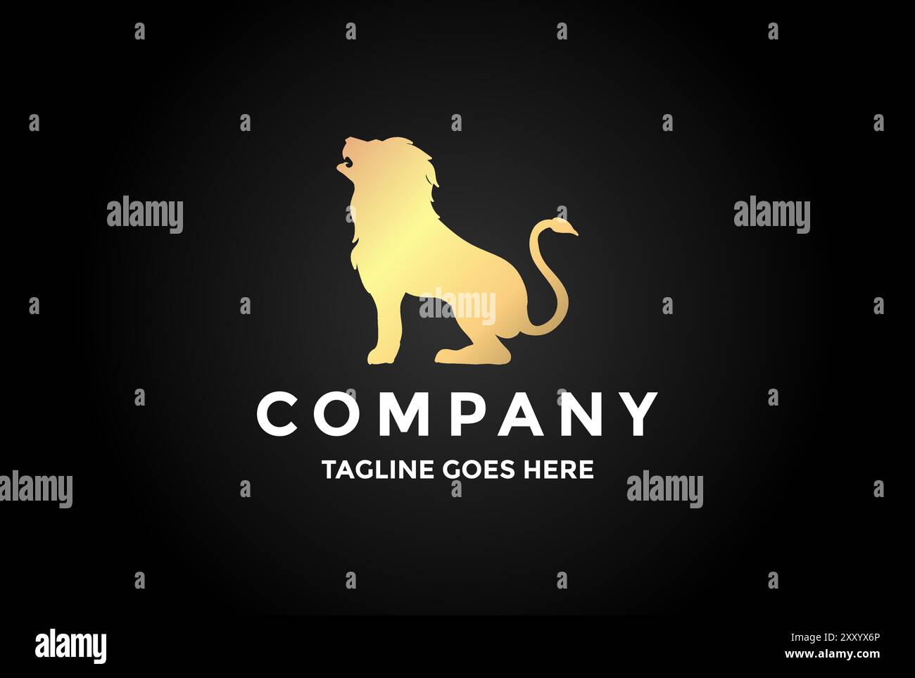 Golden Luxury Lion Crest Silhouette Logo Design Vector Stock Vector ...