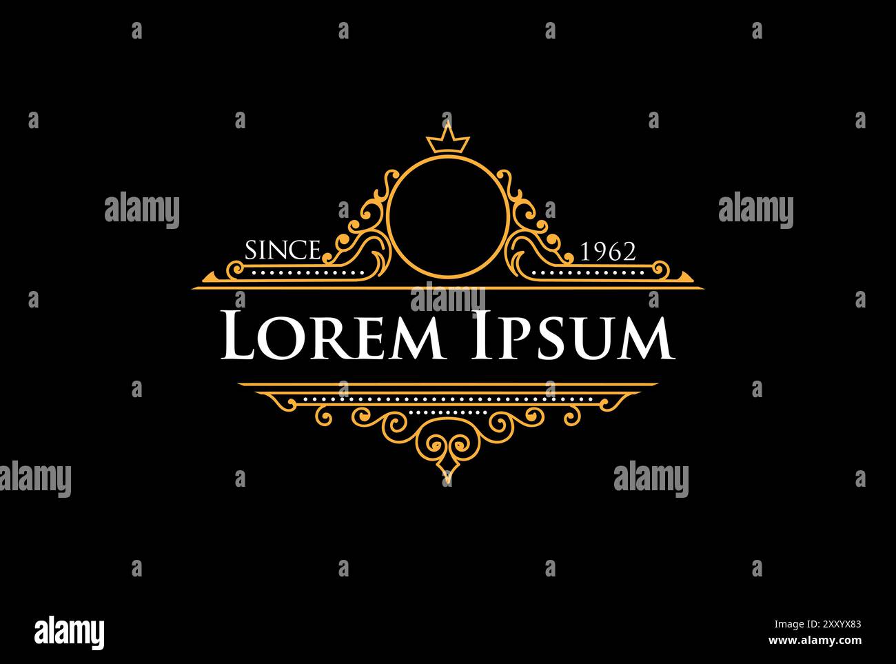 Elegant Luxury Golden Blank Decoration Frame Badge Emblem Label Logo ...