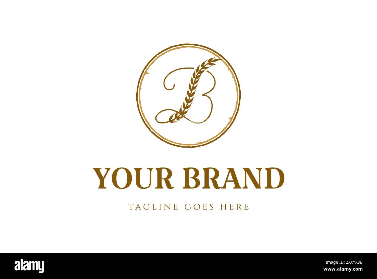 Vintage wheat letter Stock Vector Images - Alamy