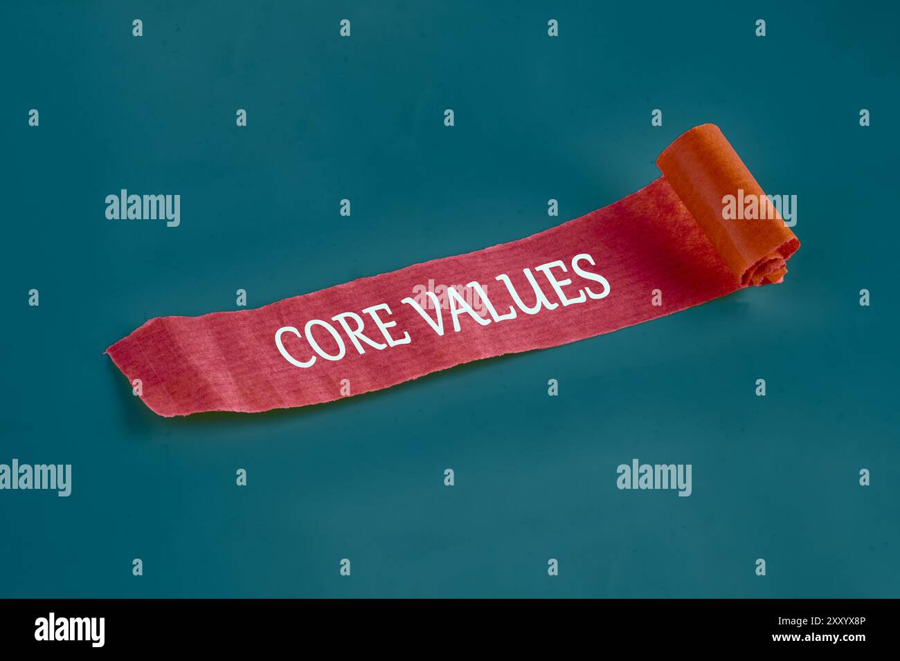 Business and core values concept on an unfolded piece of paper Stock ...
