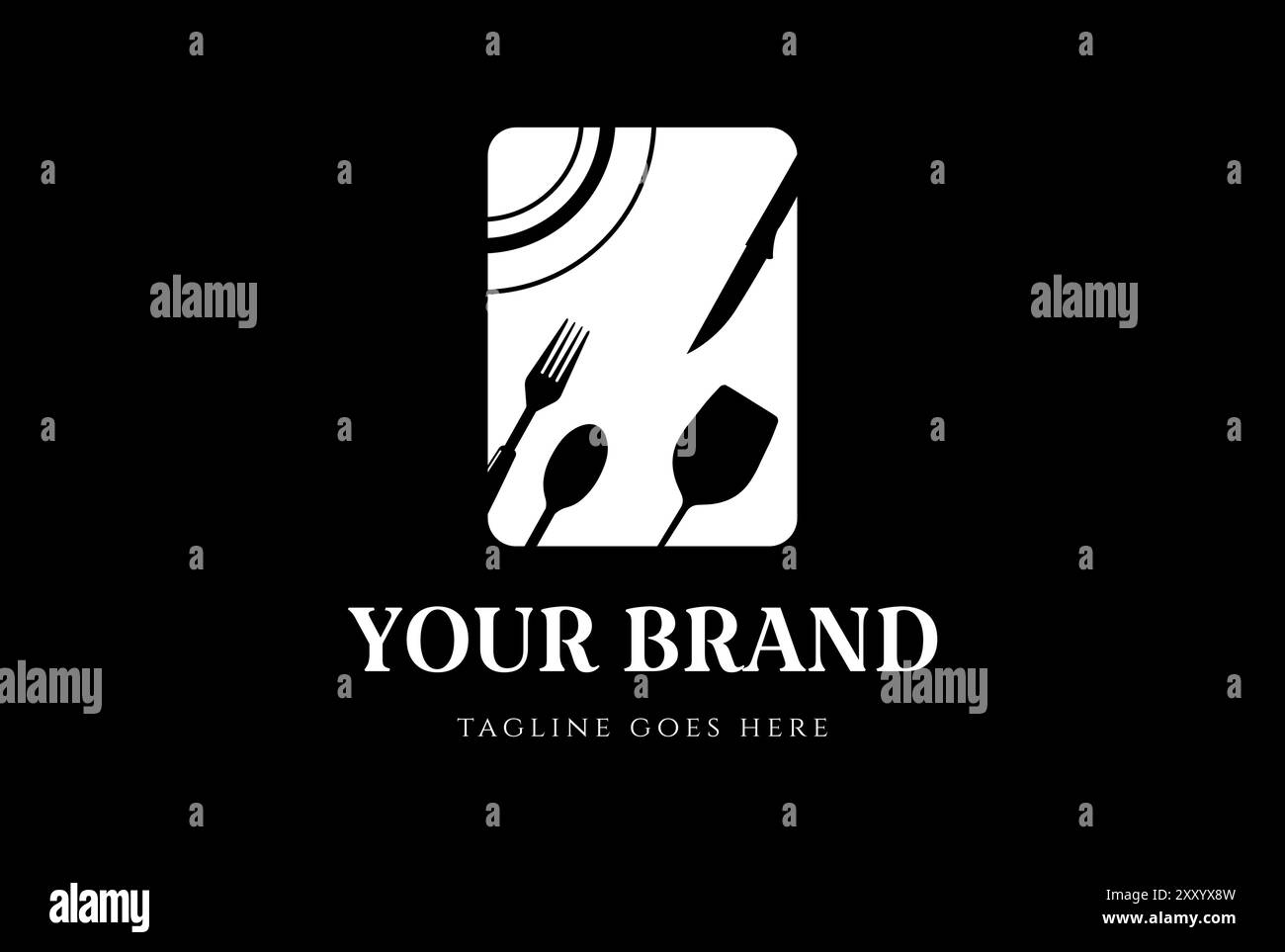 Spoon Fork Plate Knife Glass for Dining Restaurant Logo Design Vector Stock Vector Image & Art ...