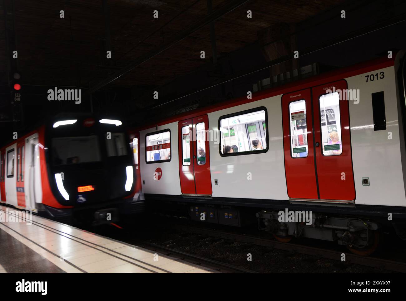 Metro trains in Barcelona, Spain Stock Photo - Alamy