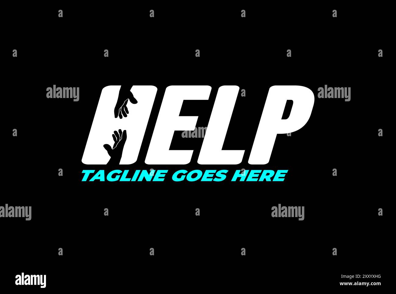 Hand Help Text Type Word Typography Font Logo Design Vector Stock ...