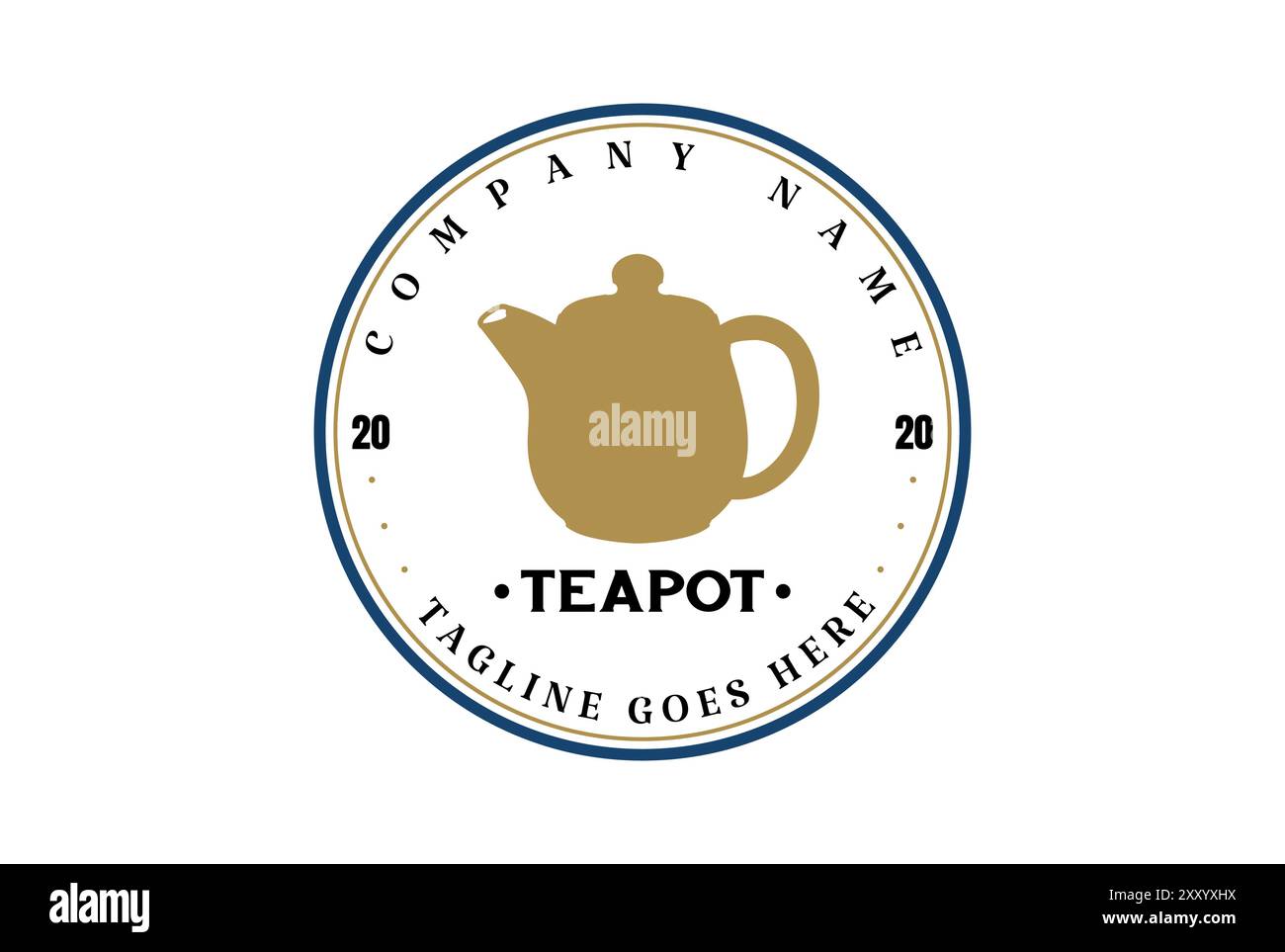 Vintage Retro Teapot for Tea Cafe Stamp Badge Label Logo Design Vector ...