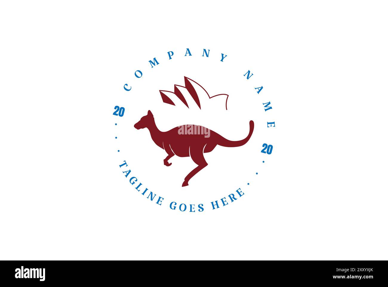 Australian Kangaroo with Sydney Opera House Badge Stamp Label Logo ...