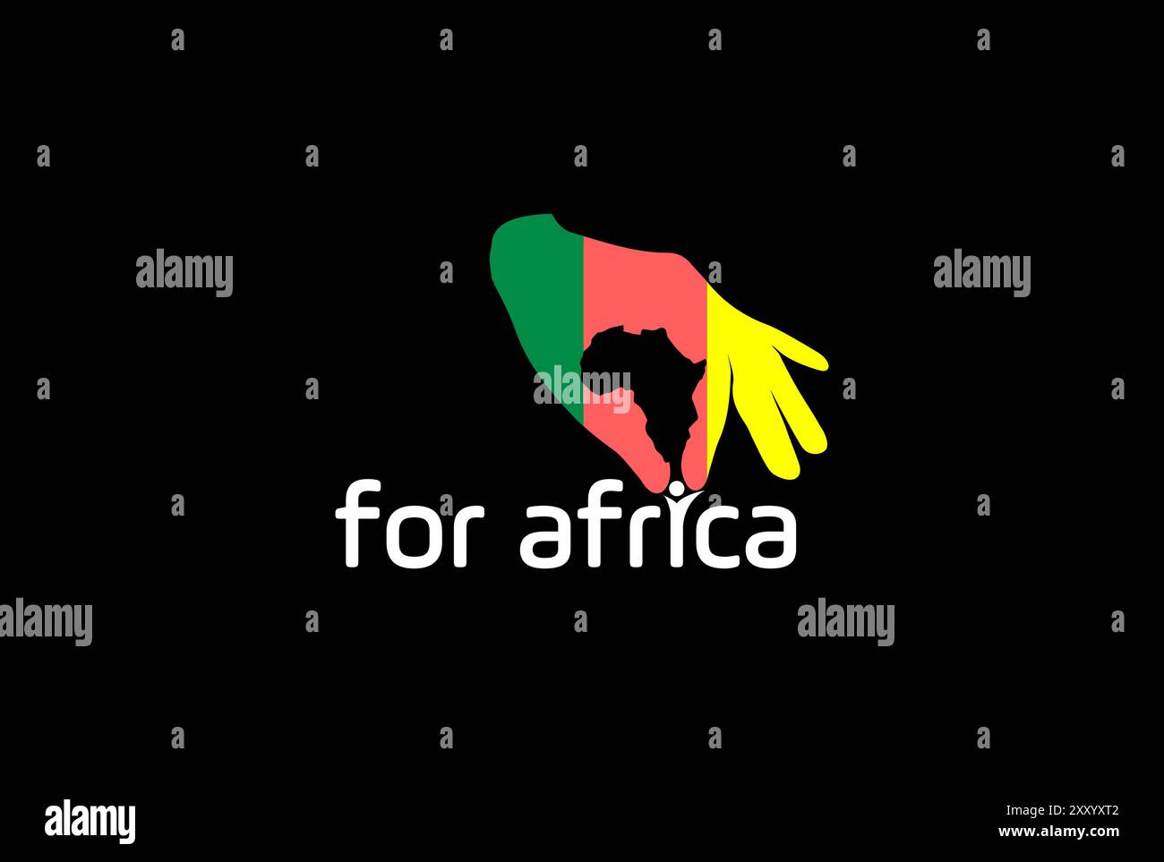 Hand with African Continent and Human for Donation Charity Foundation ...