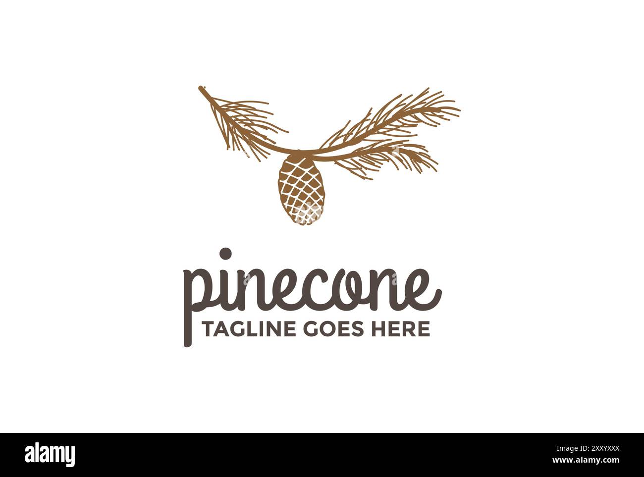 Retro Vintage Pine Cone with Leaf Branch Logo Design Vector Stock ...