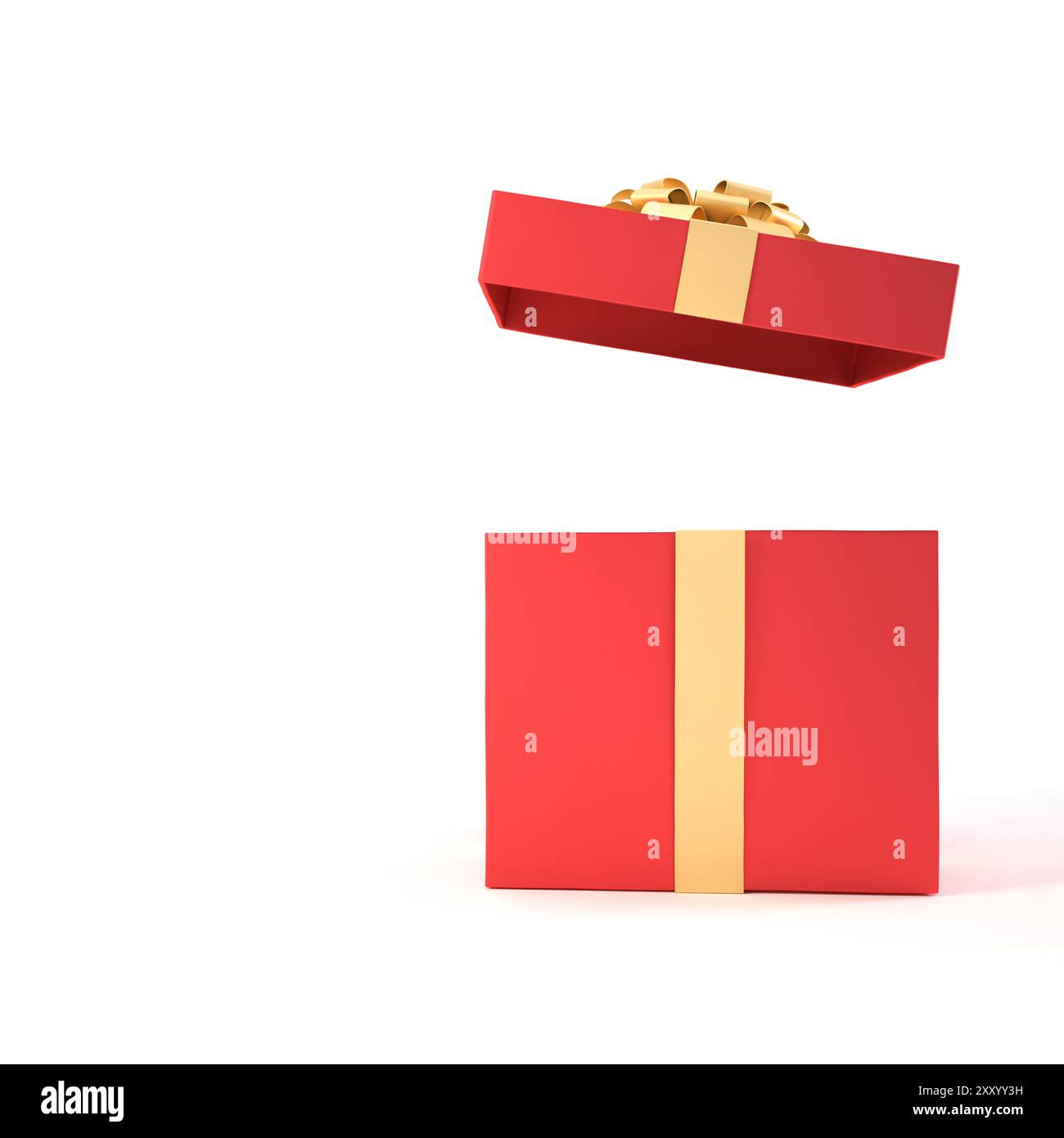 Surprise open red gift box isolated on white background with copy space ...