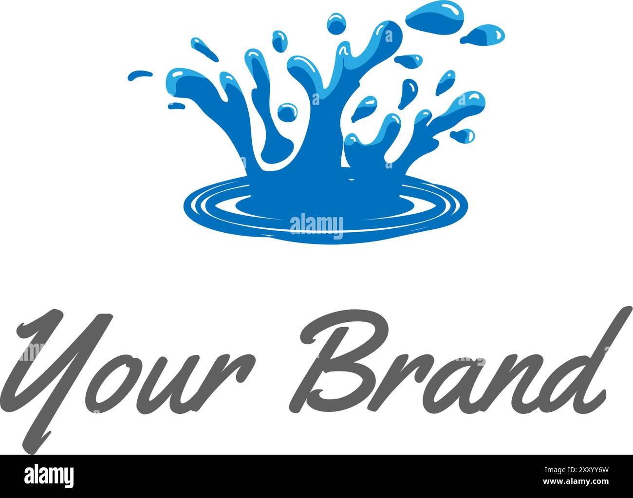 Blue Water Paint Milk Liquid Oil Splash Wave Logo Design Vector Stock ...