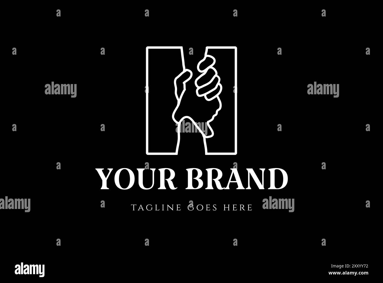 Hand shake outline Stock Vector Images - Alamy