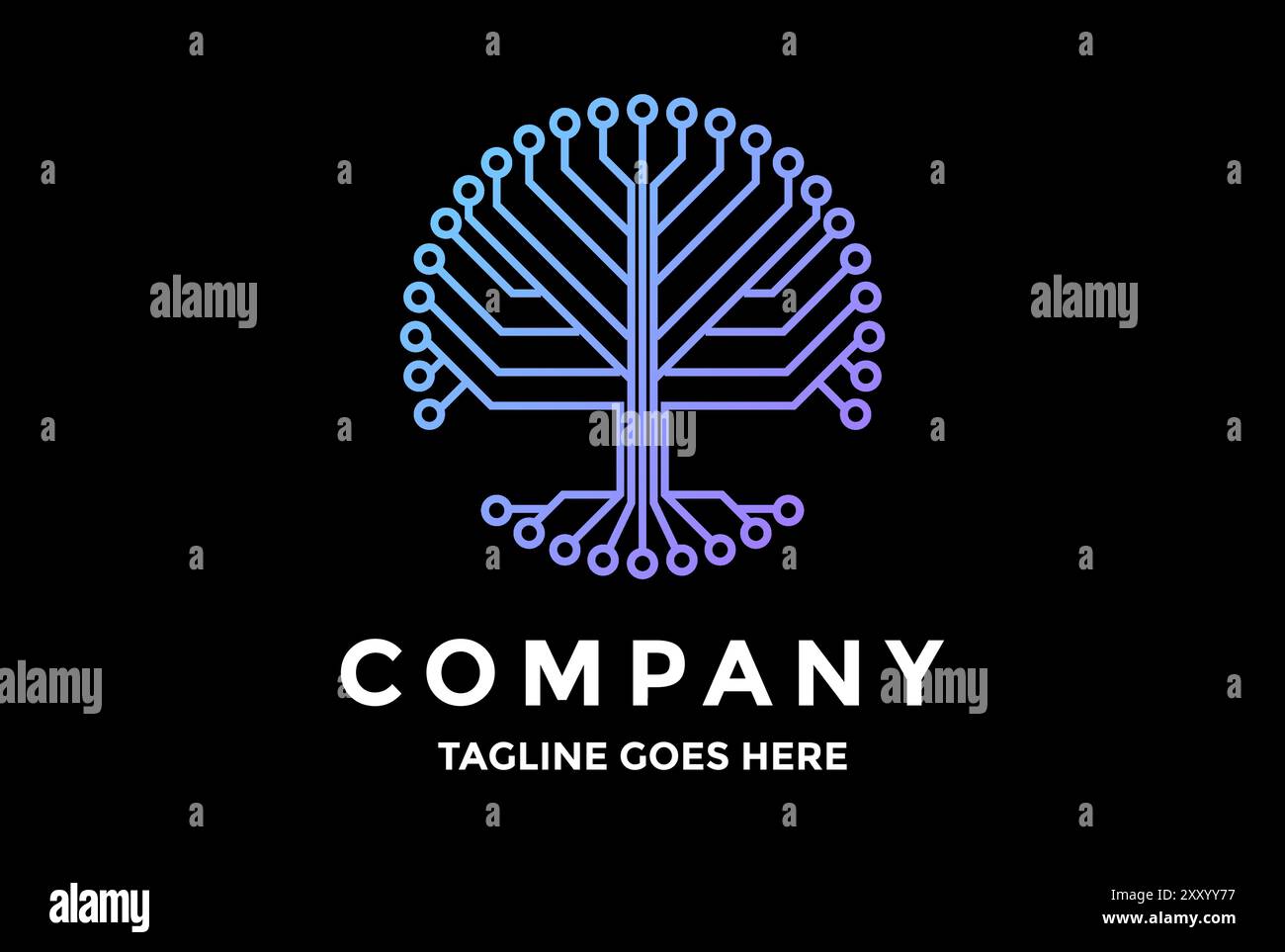 Circle Tech Technology or Electric Circuit Tree Plant Logo Design ...