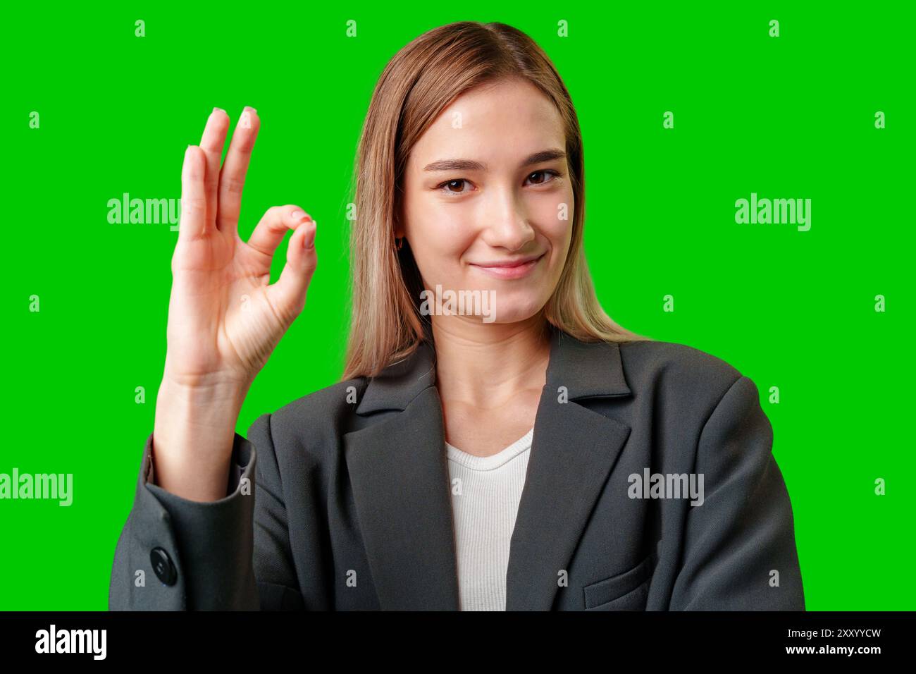 Okay hand sign green screen hi-res stock photography and images - Alamy