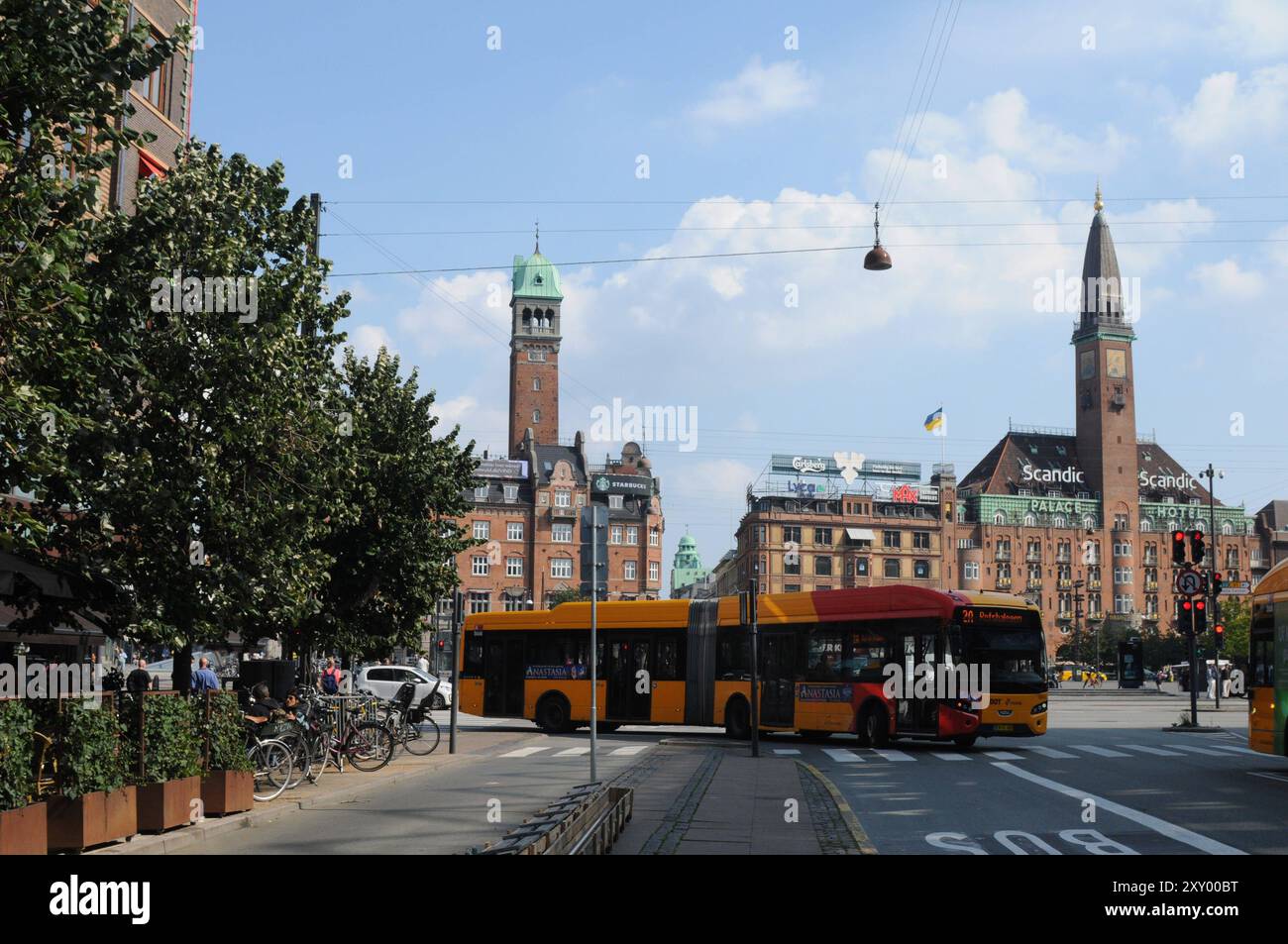 Copenhagen/ Denmark/27 August 2024/bu transports on vesterbrogade in ...
