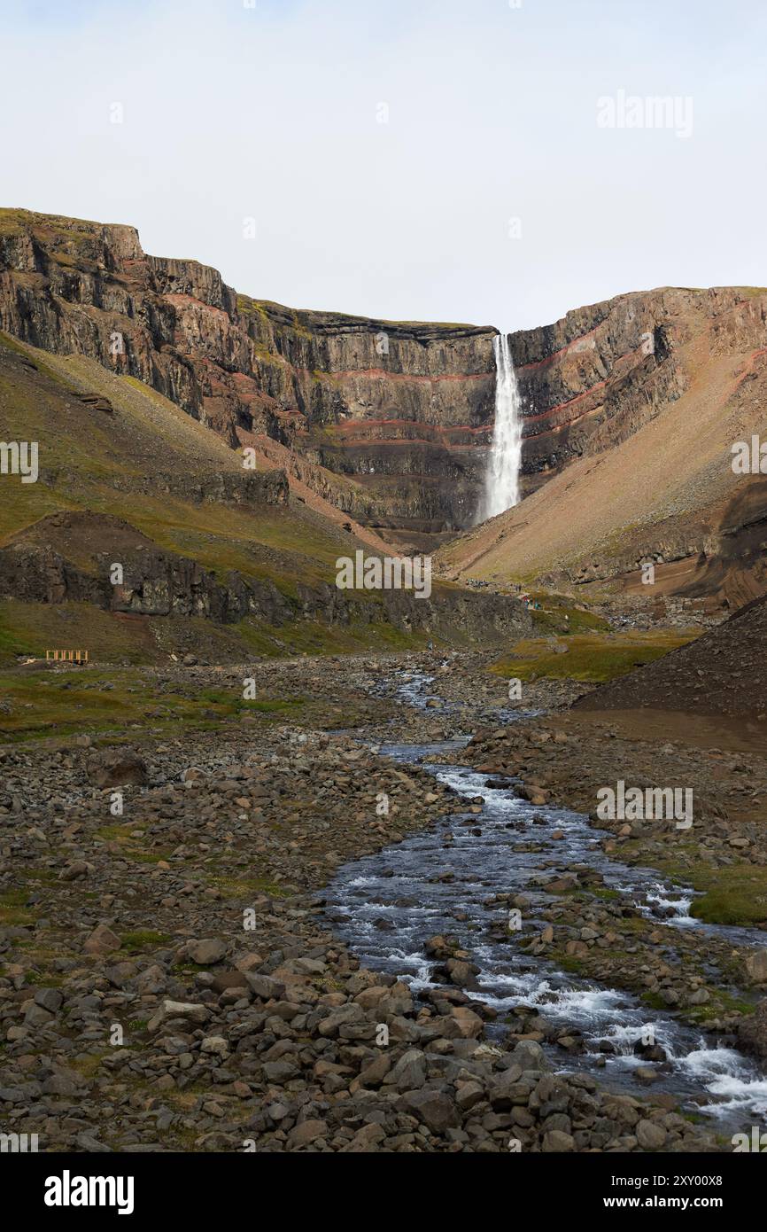 Massive Hengifoss waterfall in Iceland Stock Photo - Alamy