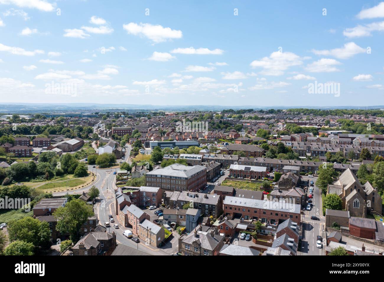 Aerial photo of the village of Morley in Leeds, West Yorkshire in the ...