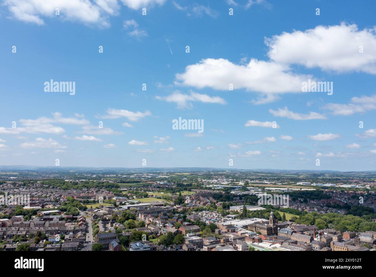 Aerial photo of the village of Morley in Leeds, West Yorkshire in the ...
